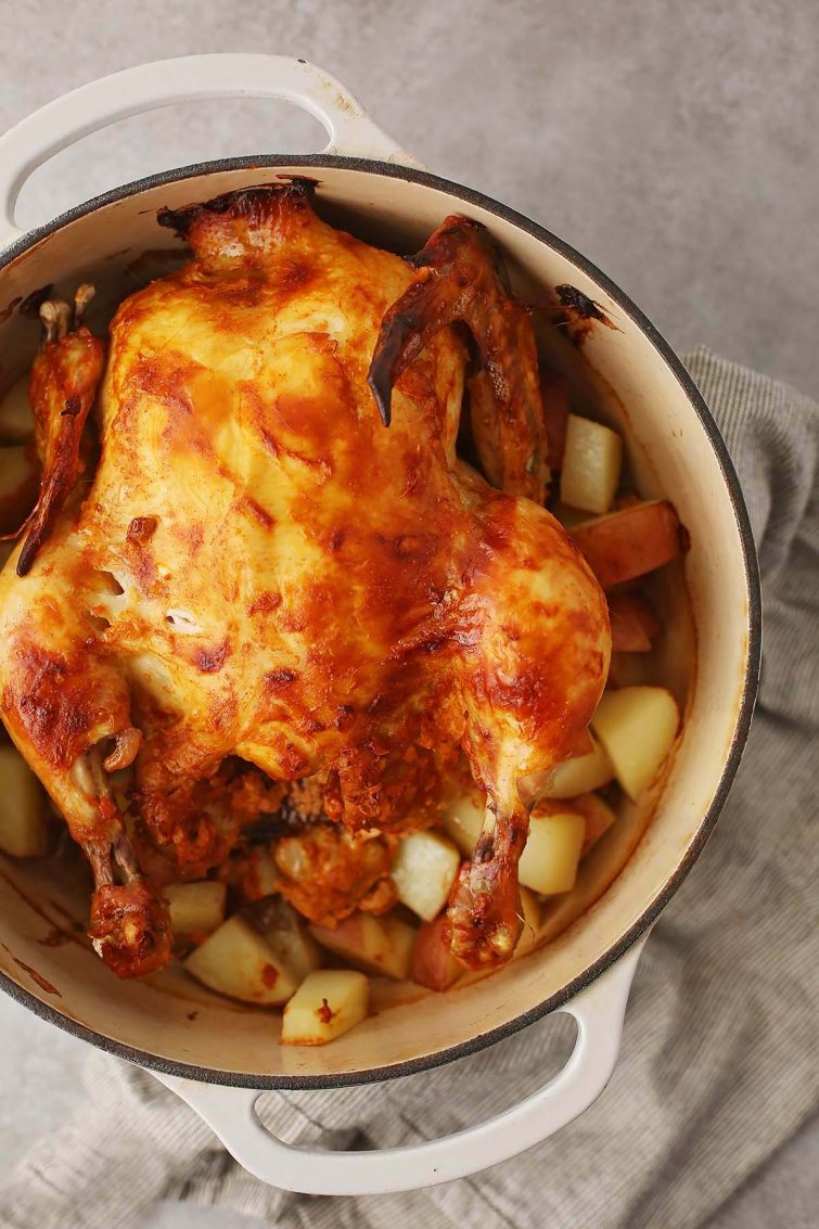 Dutch Oven Whole Roast Chicken - Flavorful Home