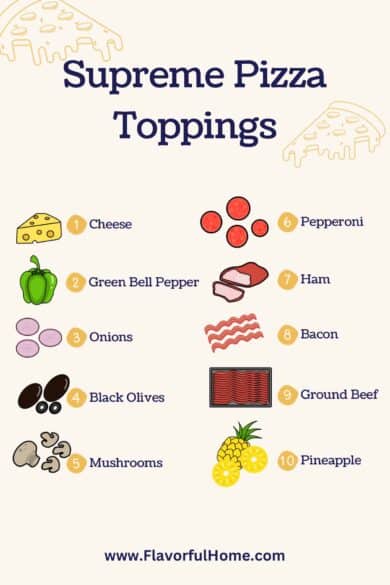 Toppings On Supreme Pizza: What Goes on Your Pizza? - Flavorful Home
